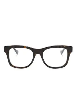 Gucci Tortoiseshell Rectangle-frame Glasses