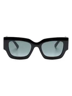 JIMMY CHOO Nena Rectangle-frame Sunglasses - Black