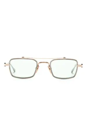 AKONI Cassino Rectangle Sunglasses - Gold