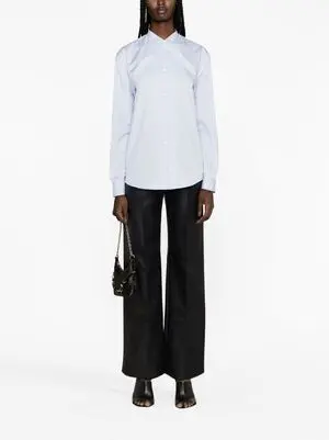 Off-White Belted Cotton-poplin Shirt - Blue