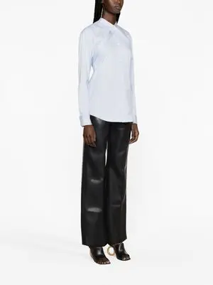 Off-White Belted Cotton-poplin Shirt - Blue
