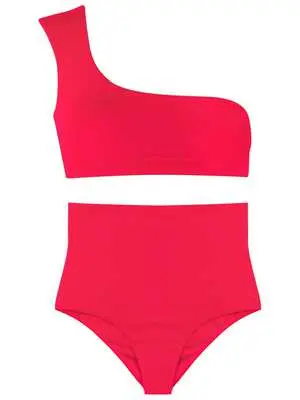 LYGIA & NANNY Marjory Fluity One-shoulder Bikini - Red