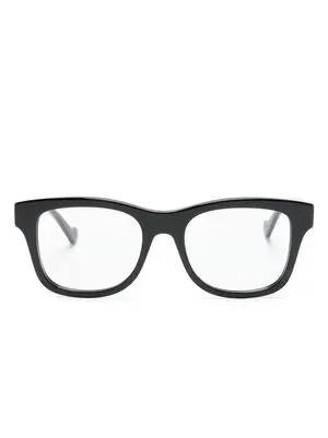 Gucci Logo-engraved Square-frame Eyeglasses - Black