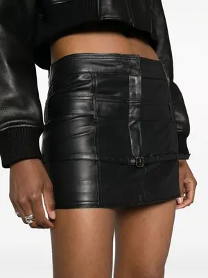 MANOKHI Belted Leather Mini Skirt