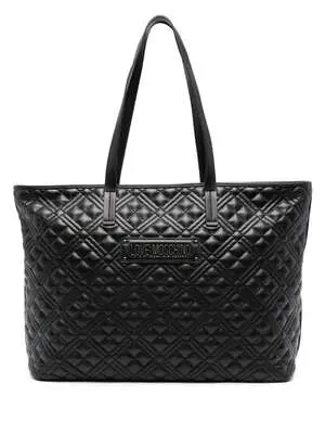 Moschino Logo-plaque Quilted Tote Bag
