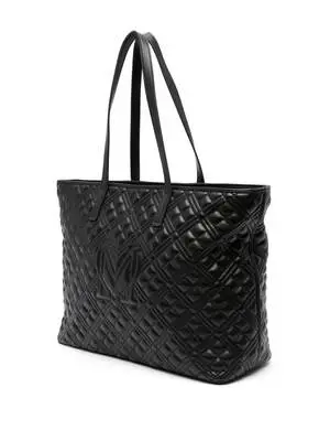 Moschino Logo-plaque Quilted Tote Bag