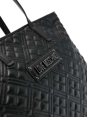 Moschino Logo-plaque Quilted Tote Bag