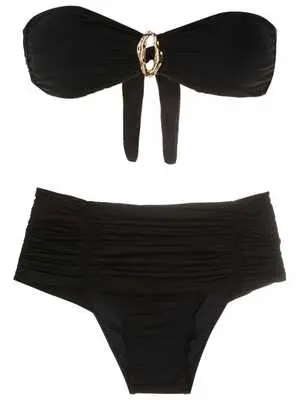 BRIGITTE Strapless High-waisted Bikini - Black