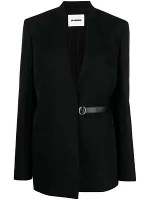 JIL SANDER Collarless Belted Blazer