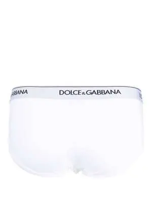 Dolce & Gabbana Logo-waistband Cotton Briefs - White