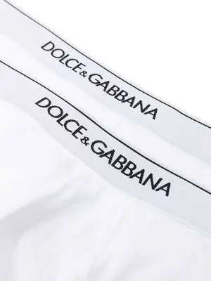 Dolce & Gabbana Logo-waistband Cotton Briefs - White