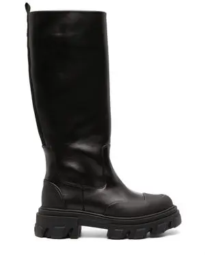 GANNI Rubber Toecap Leather Boots
