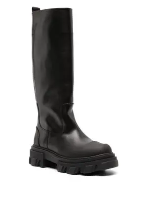 GANNI Rubber Toecap Leather Boots