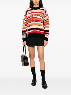Patrizia Pepe Striped Distressed Jumper