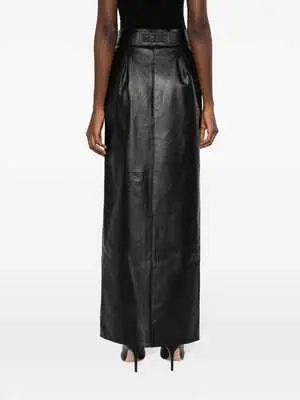 Gcds Logo-embossed Leather Maxi Skirt