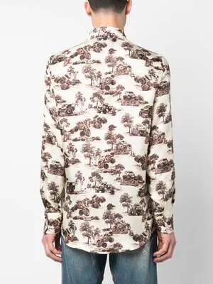 Dsquared2 Monster Truck-print Silk Shirt
