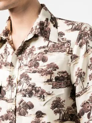 Dsquared2 Monster Truck-print Silk Shirt