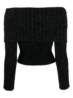 A. ROEGE HOVE Ribbed Cut-out Cropped Jumper