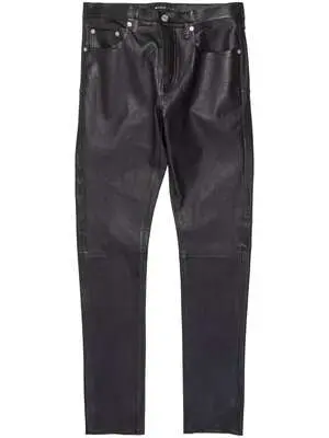 PURPLE BRAND Logo-patch Leather Trousers