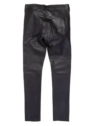 PURPLE BRAND Logo-patch Leather Trousers