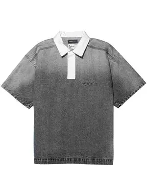 PURPLE BRAND Logo-embossed Cotton Polo Shirt - Grey
