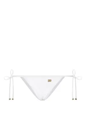 Dolce & Gabbana Logo-plaque Side-tie Bikini Bottom - White