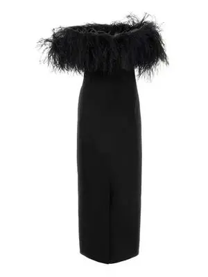 Valentino Garavani Crepe Couture Embroidered Midi Dress