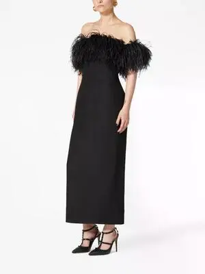 Valentino Garavani Crepe Couture Embroidered Midi Dress