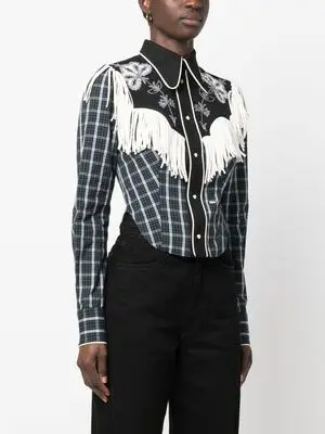 Dsquared2 Fringe-detail Plaid Shirt
