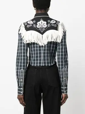 Dsquared2 Fringe-detail Plaid Shirt