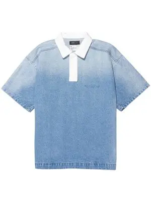 PURPLE BRAND Logo-embossed Polo Top - Blue