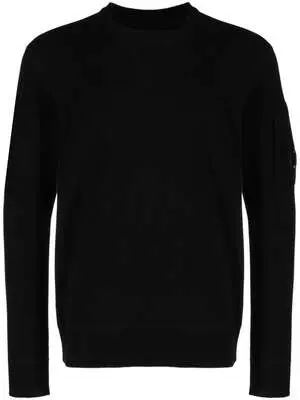 C.P. COMPANY Lens-detail Crew-neck Jumper - Black