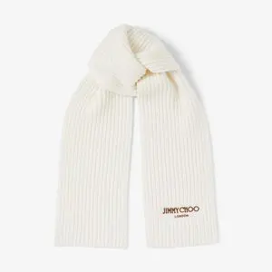 JIMMY CHOO Yukiko Latte Cashwool Knit Scarf - Latte/khaki Brown