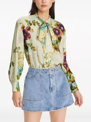 Tory Burch Floral Pussy-bow Blouse