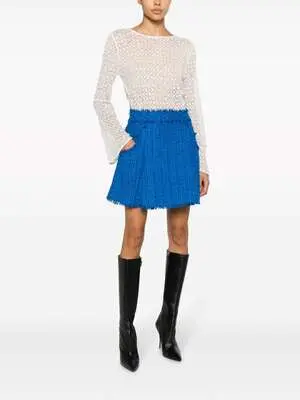 Balmain Pleated Tweed Miniskirt