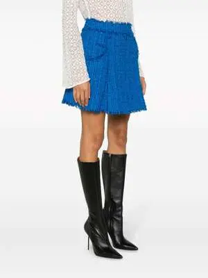 Balmain Pleated Tweed Miniskirt