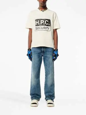 Heron Preston Security Logo-print Cotton T-shirt - Neutrals
