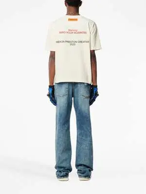 Heron Preston Security Logo-print Cotton T-shirt - Neutrals