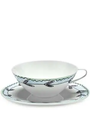 SERAX X Marni Midnight Flowers Teacup And Saucer - White