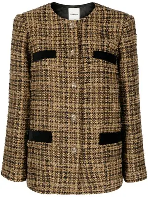 Sandro Checked Tweed Jacket