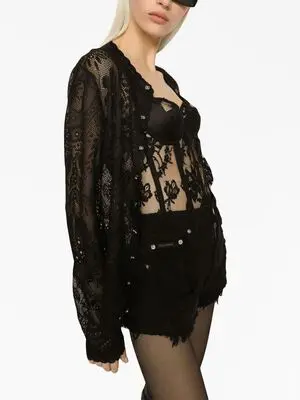 Dolce & Gabbana Floral-lace Button-up Cardigan