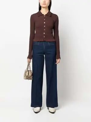 Sandro Ruffle-hem Smocked Shirt