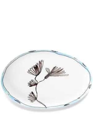 SERAX X Marni Midnight Flowers Oval Plate - White