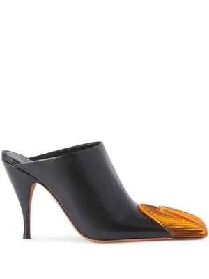 Off-White Lunar Leather Mules - Black
