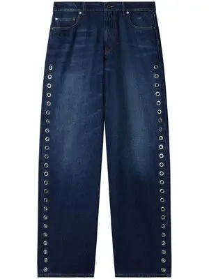 Off-White Eyelet Loose-fit Jeans