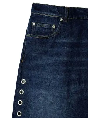 Off-White Eyelet Loose-fit Jeans