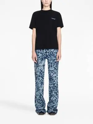 Off-White Floral-embroidered Arrows Cotton T-shirt