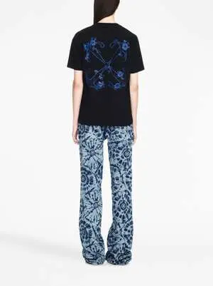 Off-White Floral-embroidered Arrows Cotton T-shirt