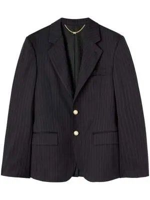 Palm Angels Pinstripe Wool Single-breasted Blazer