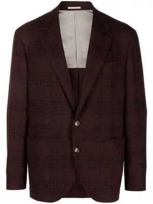 Brunello Cucinelli Single-breasted Tartan Frieze Blazer